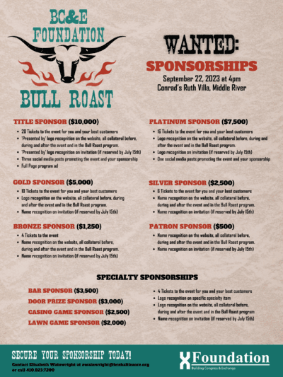 BC&E Foundation Bull Roast Sponsorship - Building Congress & Exchange